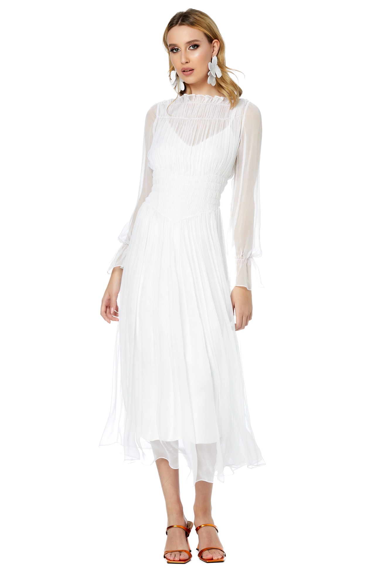 Rochie Framboise Hayden din matase alba S - eMAG.ro