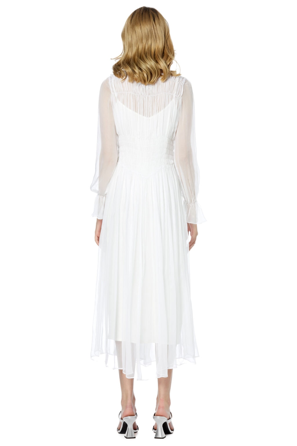 Rochie Framboise Hayden din matase alba S - eMAG.ro