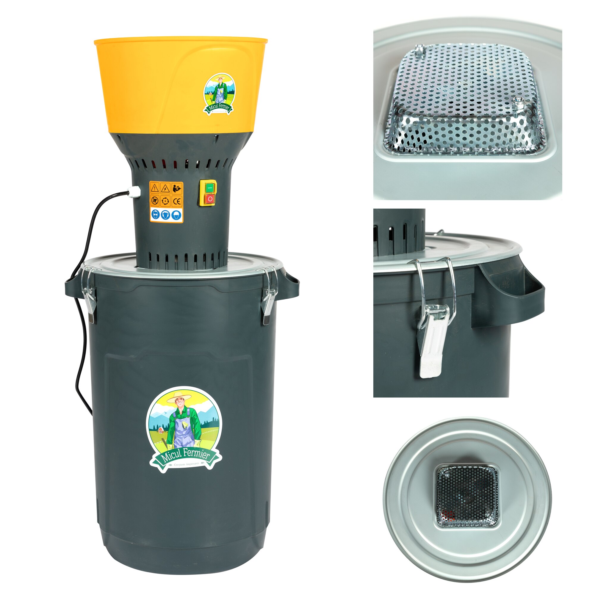 Moara electrica Micul Fermier, 1300 W, 19000 rpm, cu galeata plastic 60 ...