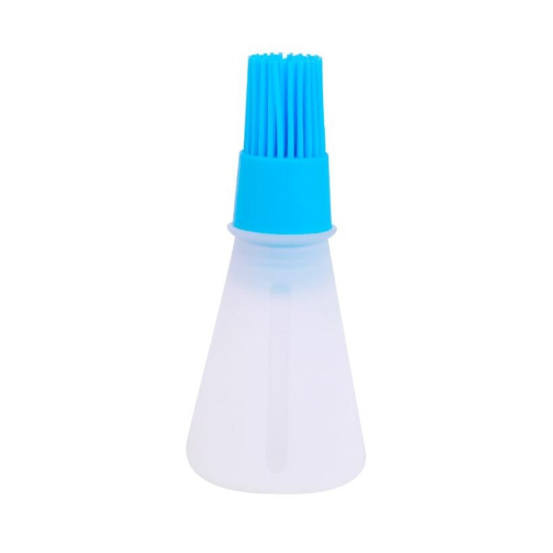 Pensula din silicon cu recipient gradat pentru lichide, albastru, Alexa ...