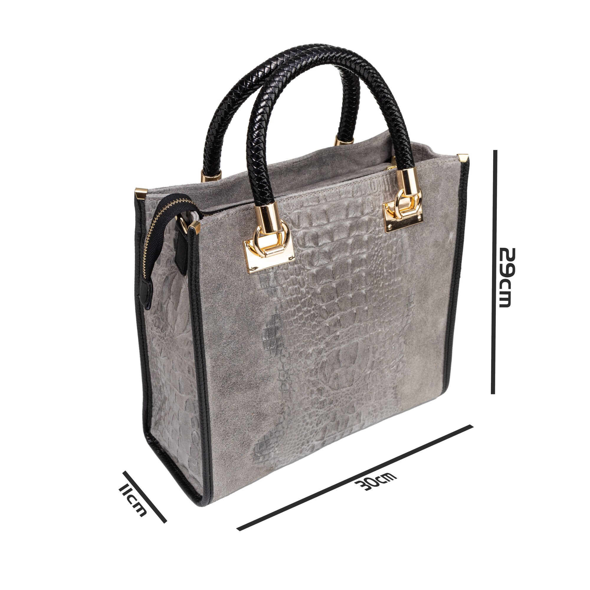 Poseta dama, piele, Toro Nero, Ava, gri - eMAG.ro