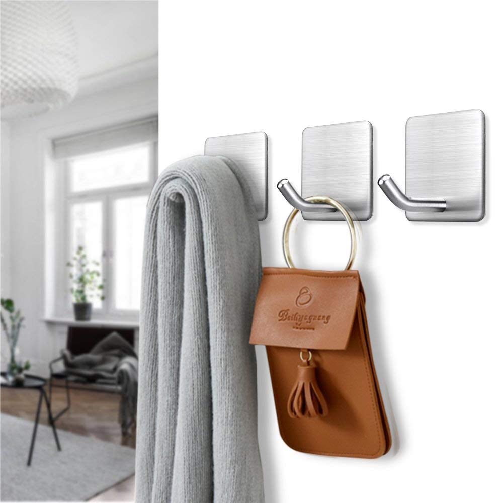 Set 4 carlige adezive, Roffie, Otel inoxidabil, Argintiu - eMAG.ro