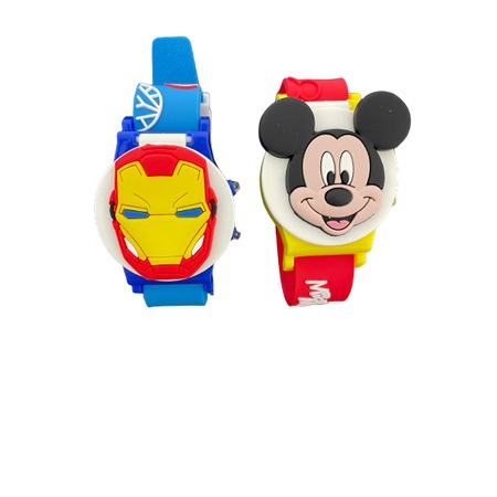 Set 2 ceasuri copii cu Mickey Mouse si Avengers model 3D Multicolor ...