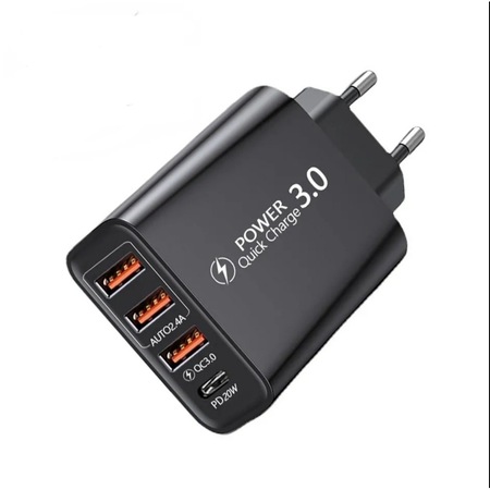 Nut többpontos töltőfej, 3 USB+cpd, fekete - eMAG.hu