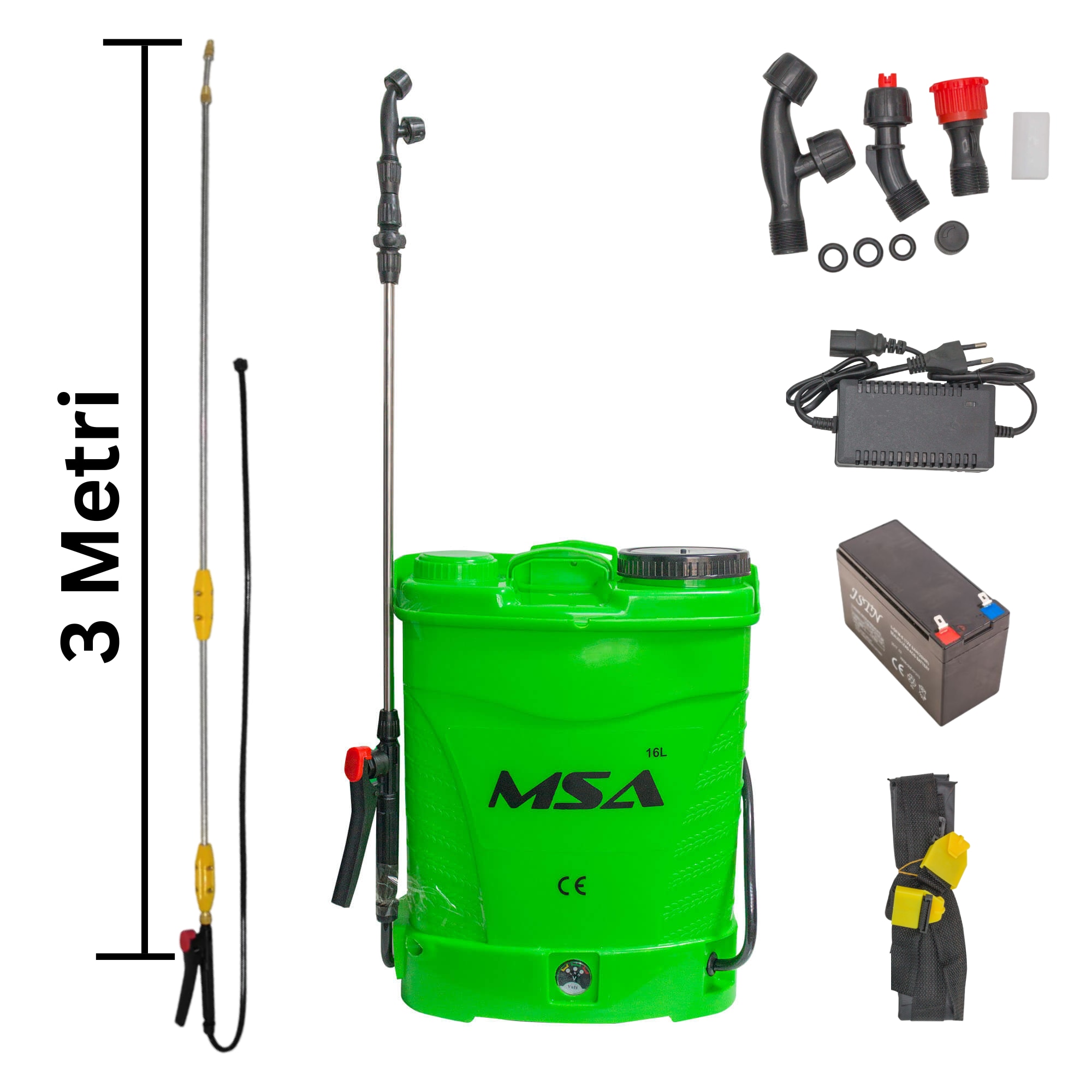 Elektromos locsolószivattyú MSA 12V, 8 Ah, kapacitás 16 liter, 5 bar ...