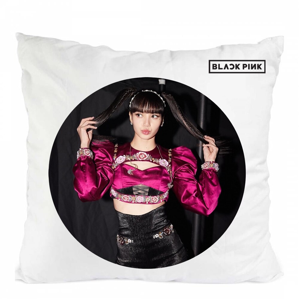 Perna personalizata blackpink lisa kpop blinks, Poliester, Alb, 40 x 40 ...