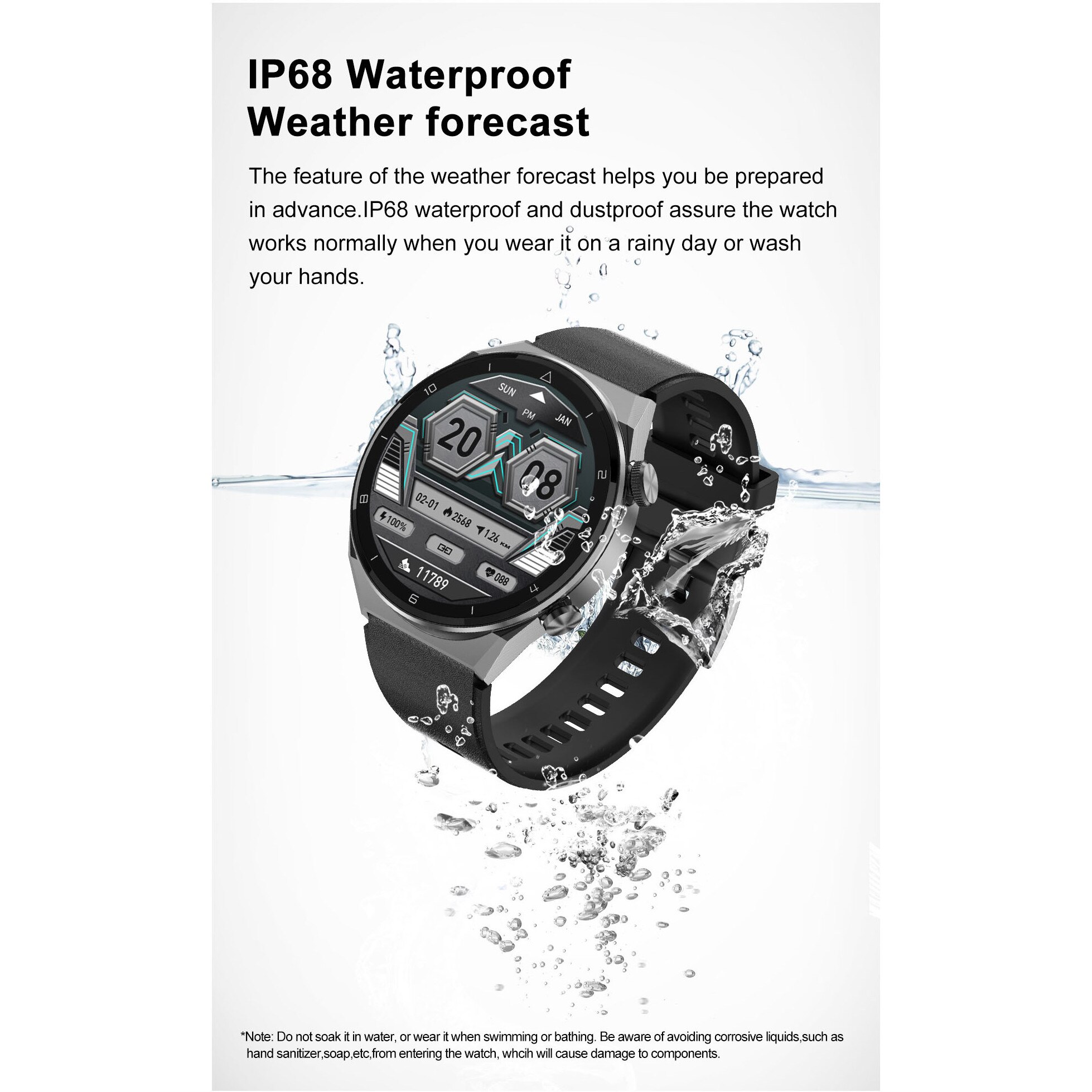 Ceas smartwatch barbati BeClever® 1.45 inch, multi sport, 2 bratari ...