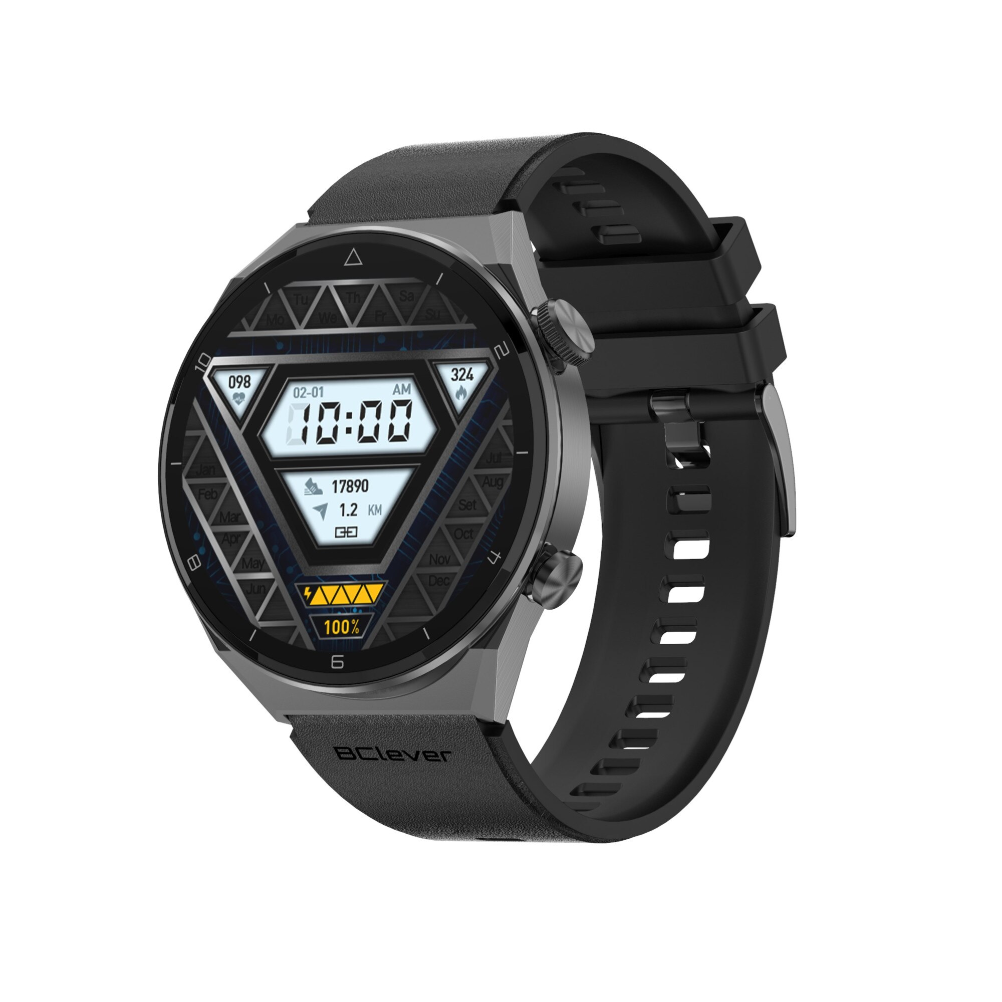 Ceas smartwatch barbati BClever® 1.45 inch, multi sport, 2 bratari ...