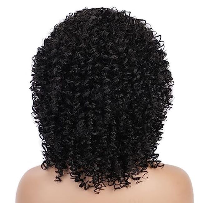 Peruca Daira-Shop Termo-Rezistenta Bruneta Negra Afro cu Breton si Par ...