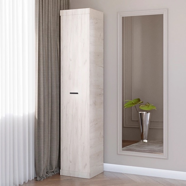 Dulap tip Soldat cu 1 usa Everest Sonata 400, Stejar kraft alb, 40 x 38 ...