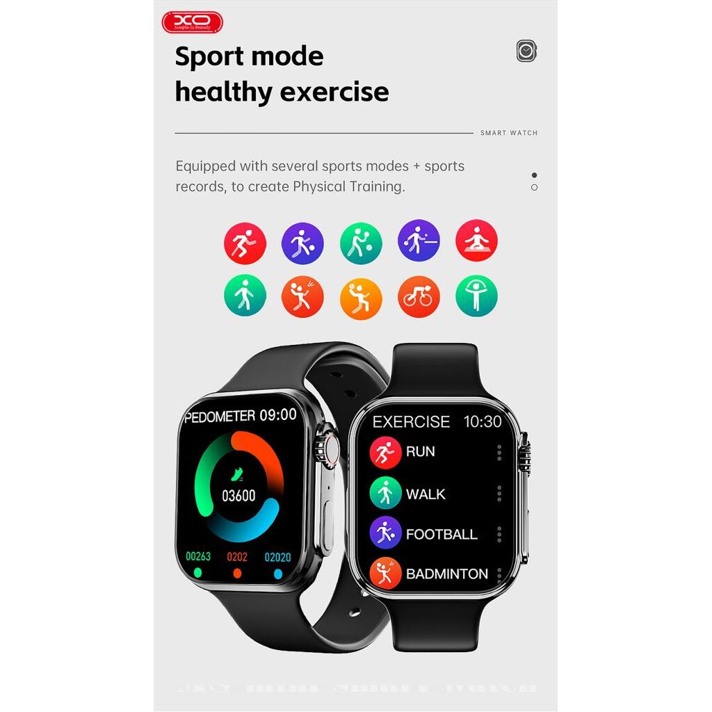 Ceas Smartwatch XO, M8 Mini, negru - eMAG.ro