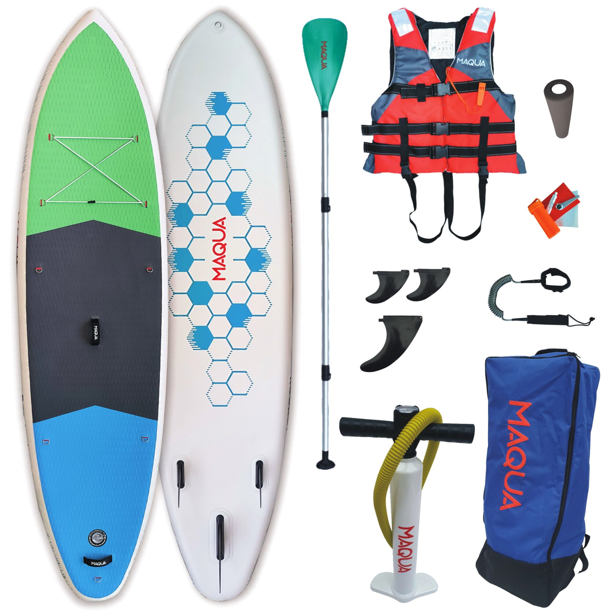Set Paddle Board, MAQUA, Rocket 2023 SUP, Gonflabila, 330x83x15cm ...
