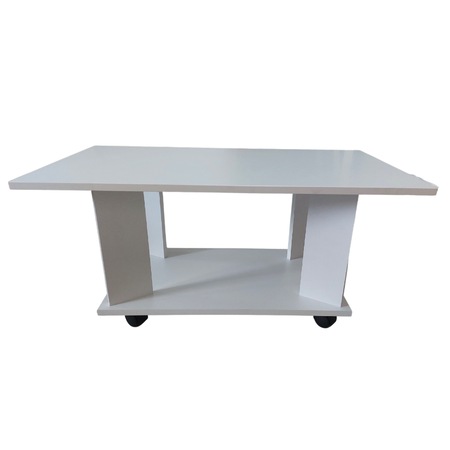 Masuta Cafea cu Rotile Eco-M2, 93 x 50 x 45cm, PAL 18mm, Alba - eMAG.ro