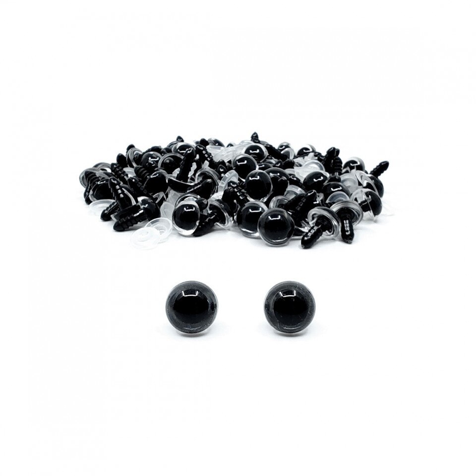 Set 100 ochisori creativi negri din sticla, 15 mm - eMAG.ro