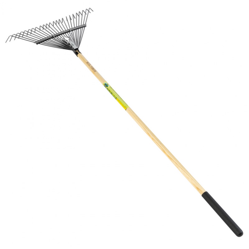 Grebla pentru frunze Micul Fermier, 24 dinti flexibili, maner lemn ...