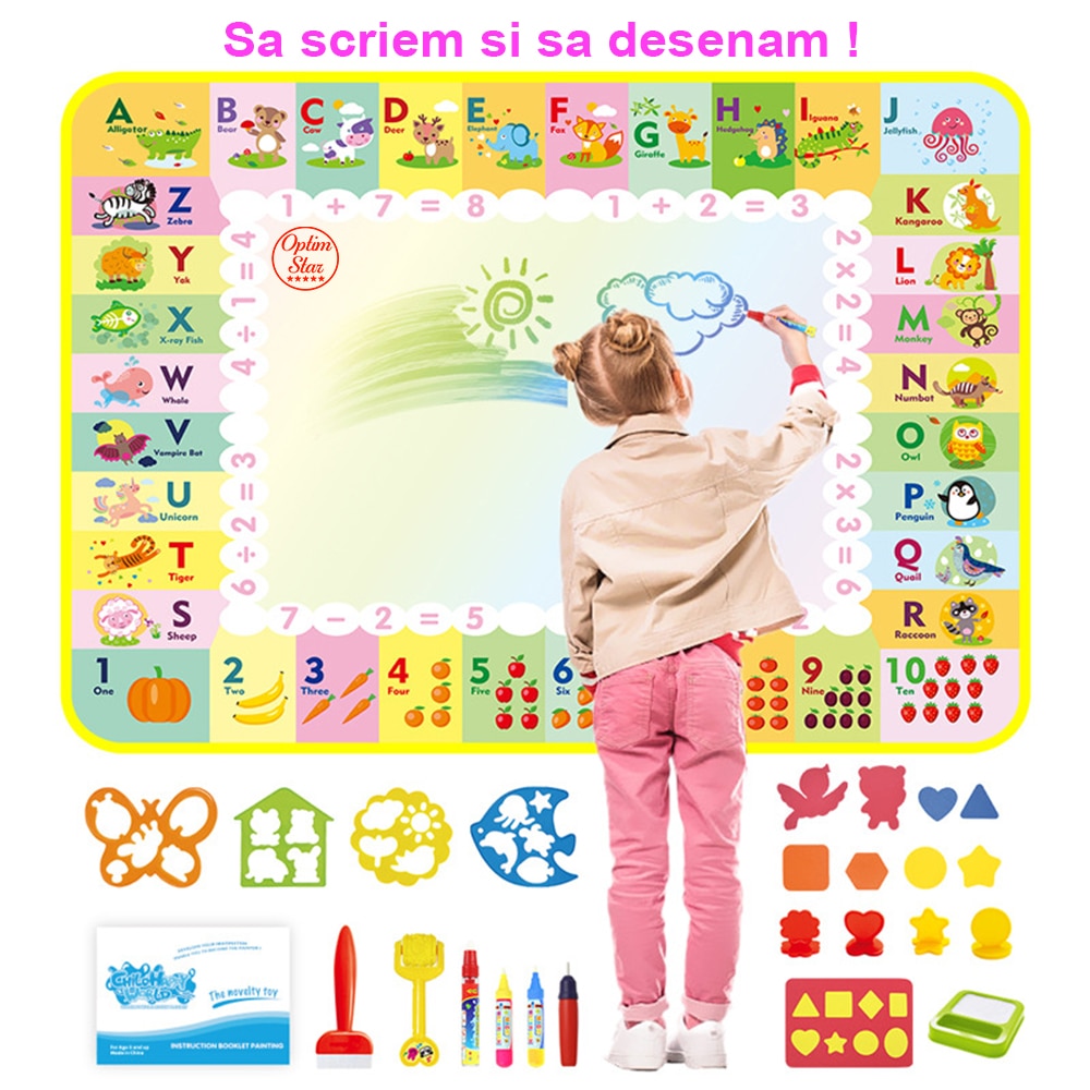 Jucarie educativa, covorasul magic, fluorescent, impermeabil, cu desene ...