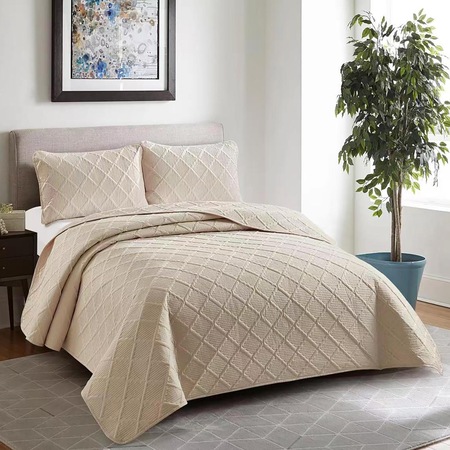 Cuvertura matlasata pat UNI 230x250 cm cu 2 fete perne 50x70 cm, model ...