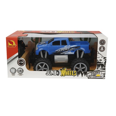 Masinuta Suncon RC - Pick-Up Jumbo Wheels, albastru, 1/18 - eMAG.ro