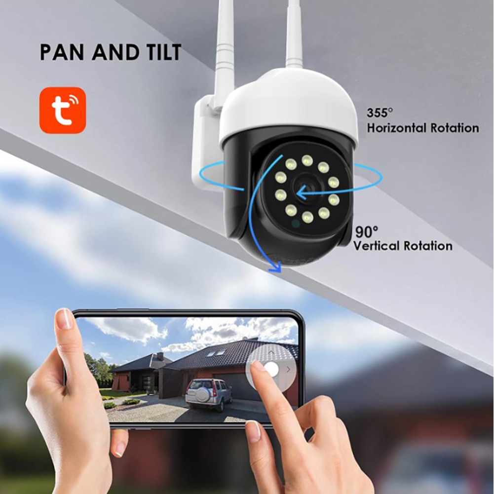 5mp външна Wifi Ip Tuya интелигентна камера с автоматично проследяване на безжична Ptz Emag Bg