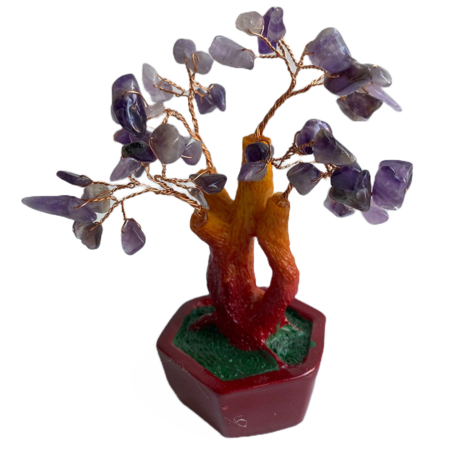 Copacel Feng Shui cu pietre semipretioase, mov, 15cm - eMAG.ro