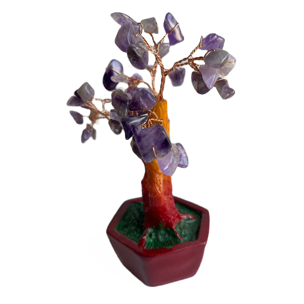 Copacel Feng Shui cu pietre semipretioase, mov, 15cm - eMAG.ro