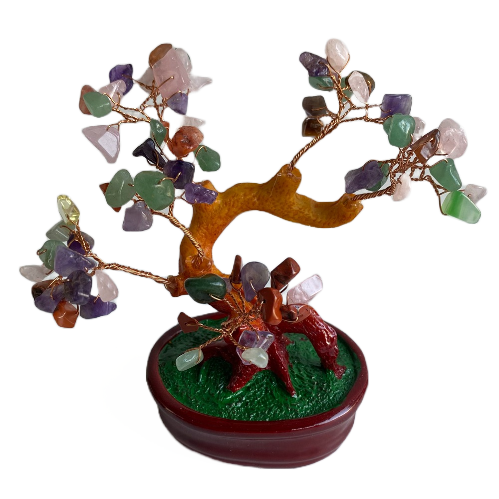 Copacel Feng Shui cu pietre semipretioase, Multicolor, 18cm - eMAG.ro