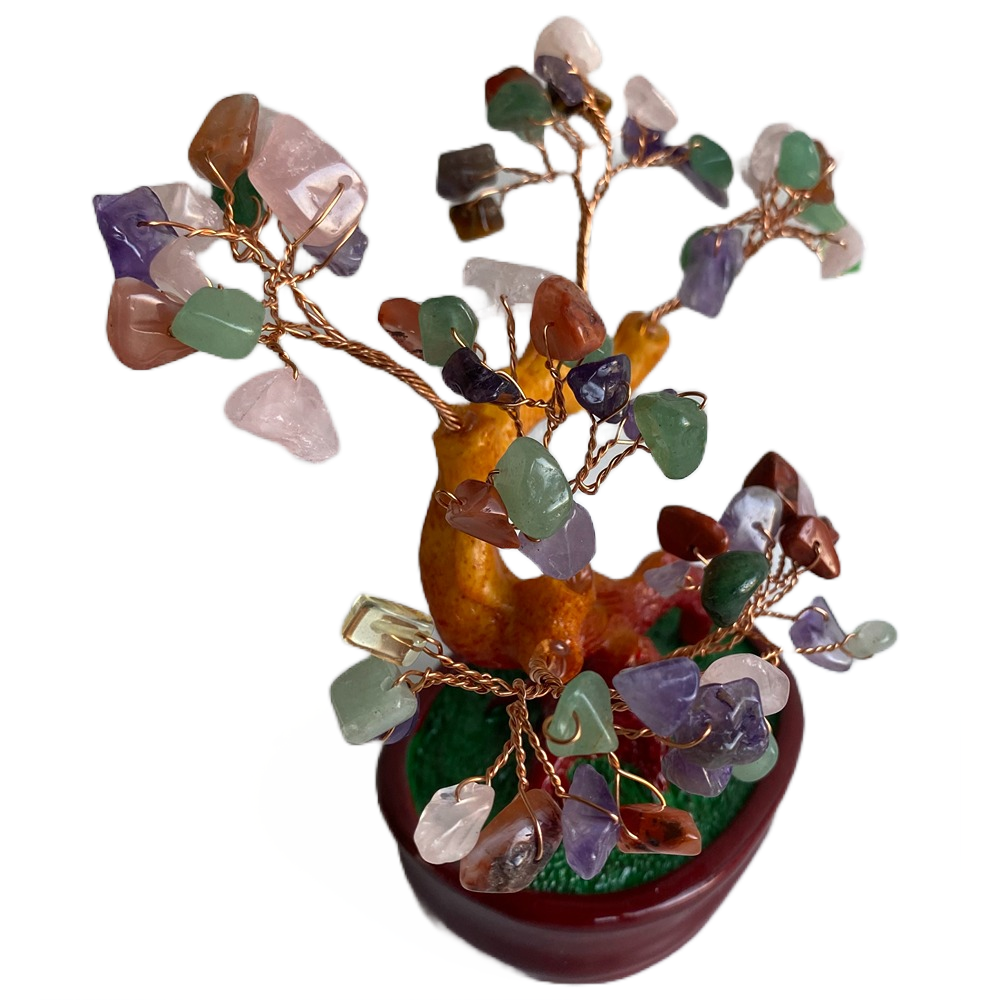 Copacel Feng Shui cu pietre semipretioase, Multicolor, 18cm - eMAG.ro