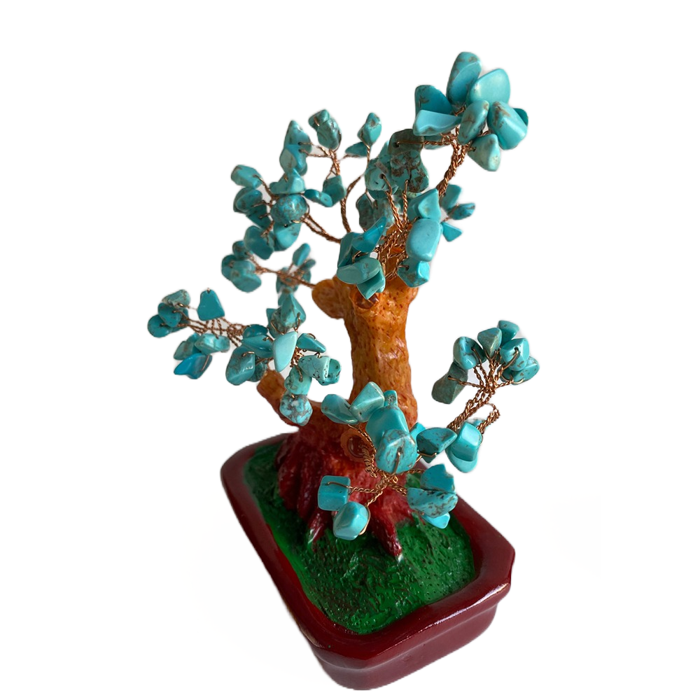 Copacel Feng Shui cu pietre semipretioase, Turcoaz, 22cm - eMAG.ro