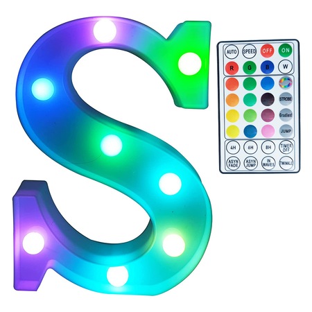 Litera S 3d luminoasa led, volumetrica, cu telecomanda pentru controlul ...