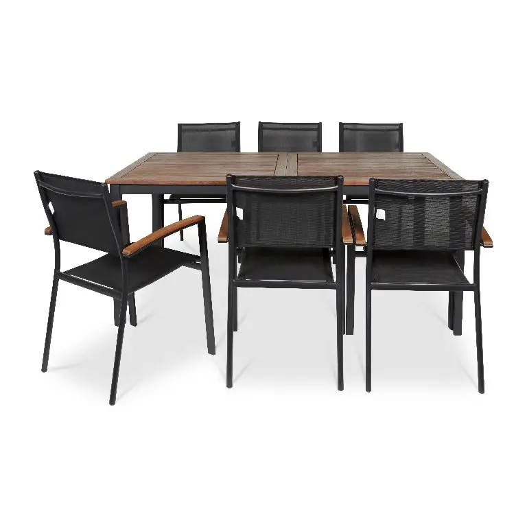 Стол за градина и тераса, черен, металик, 56 х 88 х 61 см - eMAG.bg