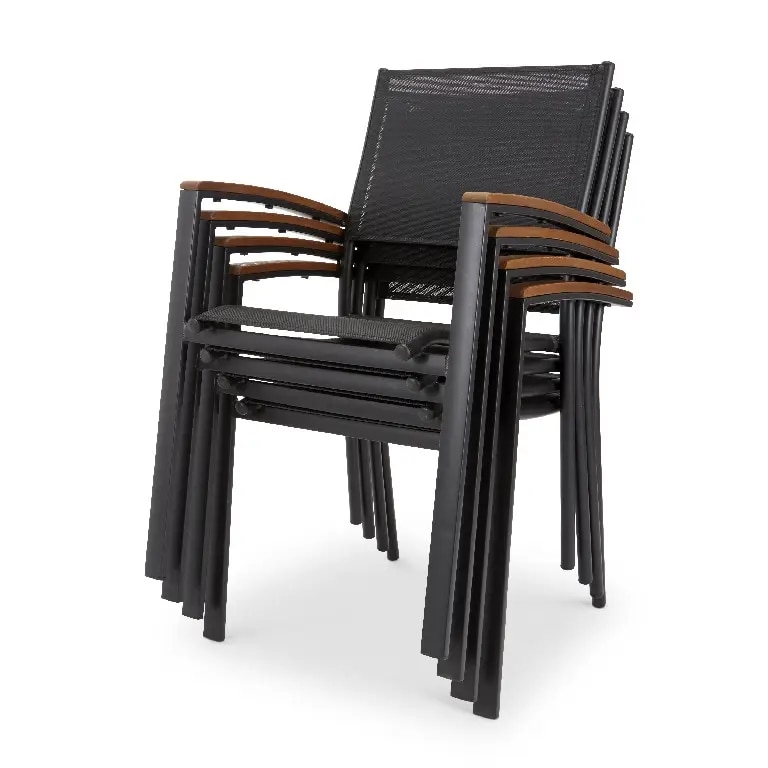 Стол за градина и тераса, черен, металик, 56 х 88 х 61 см - eMAG.bg