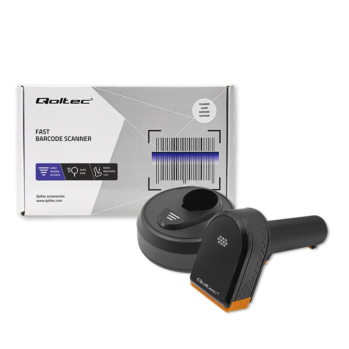 Wireless 1D, 2D cititor de coduri de bare, Qoltec, Statie de andocare ...