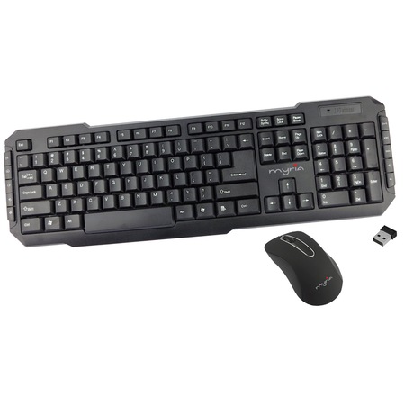 Kit tastatura si mouse wireless MYRIA, MY8509, USB, Black - eMAG.ro