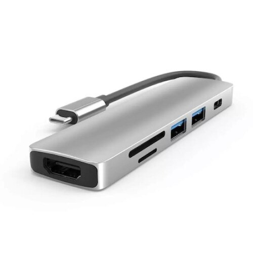 Hub USB-C, 6in1, Argintiu - eMAG.ro