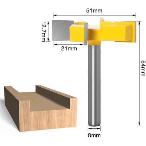 Freza pentru lemn, 8mm, Galben/Argintiu - eMAG.ro