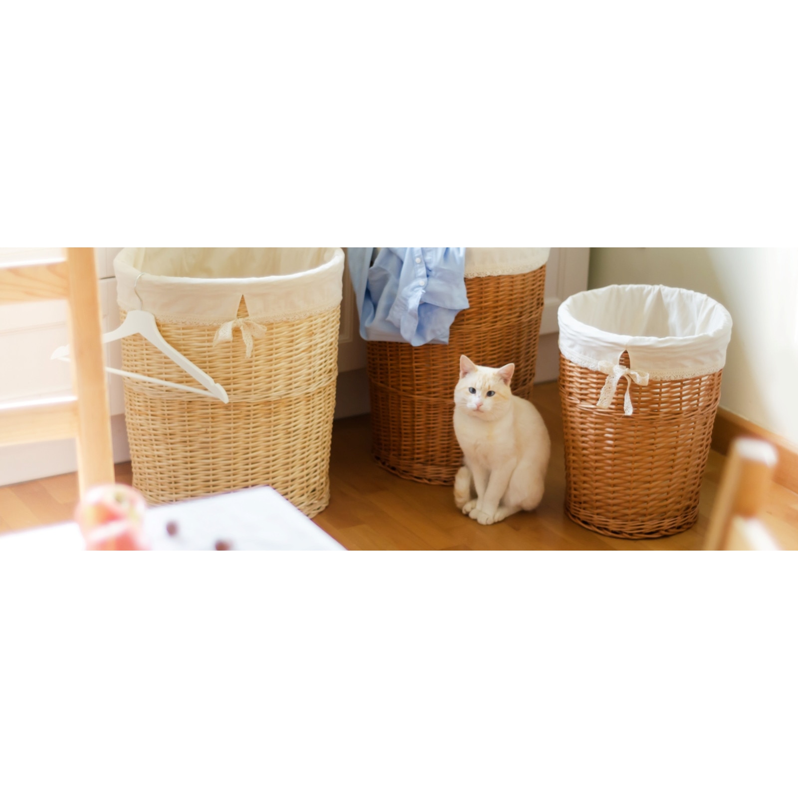 Cos rotund pentru rufe mediu din rachita handmade - eMAG.ro