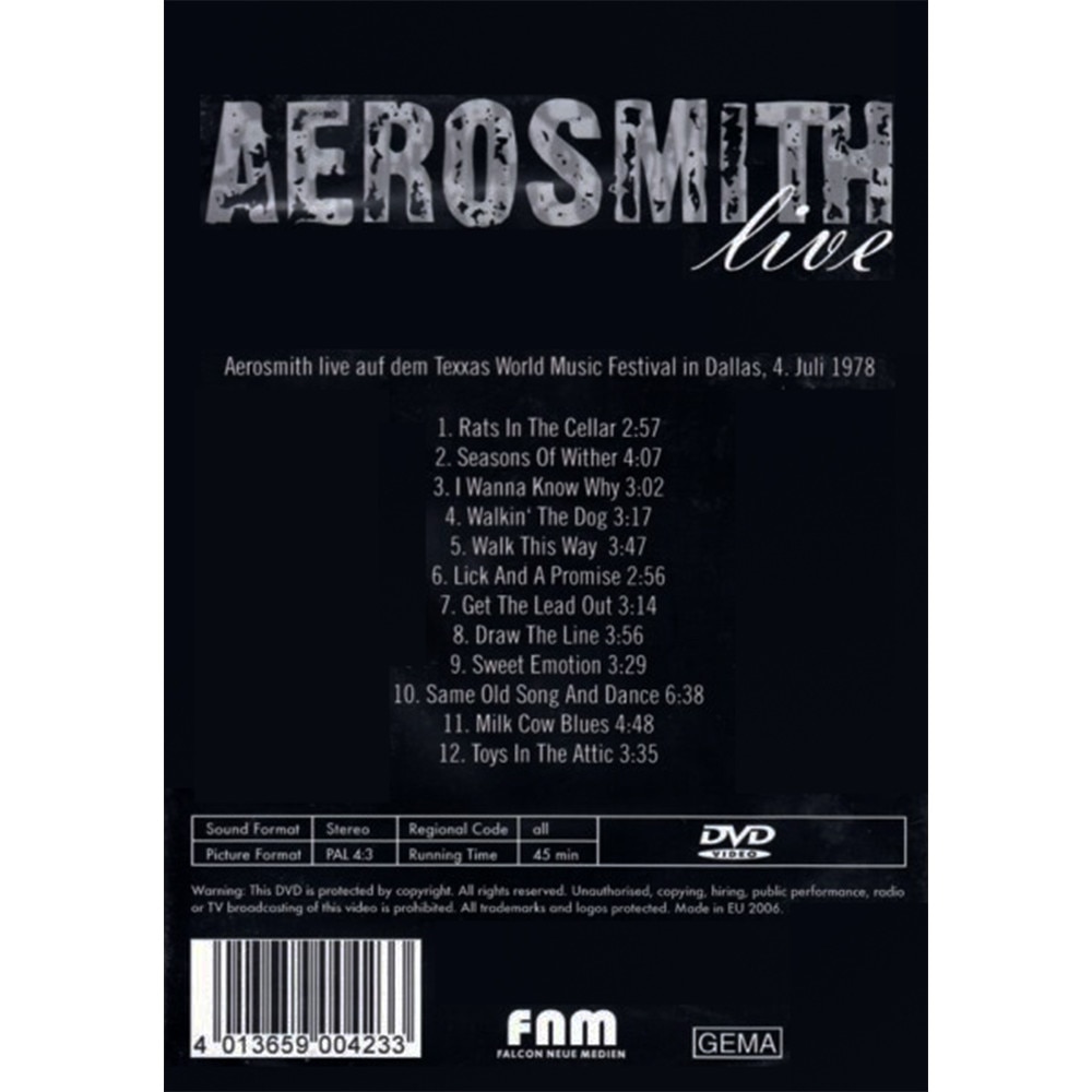 Aerosmith - Live 1978 - DVD - eMAG.ro