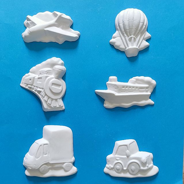 Figurine Ipsos de pictat Masina, balon, avion dimensiuni mari 5 - 9 cm ...