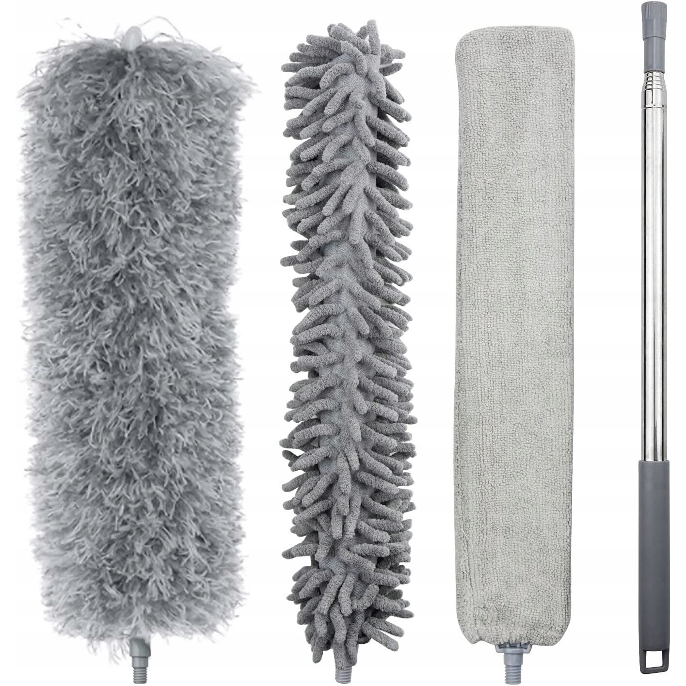Set 3 perii de praf, Microfibra/Plastic, Gri - eMAG.ro