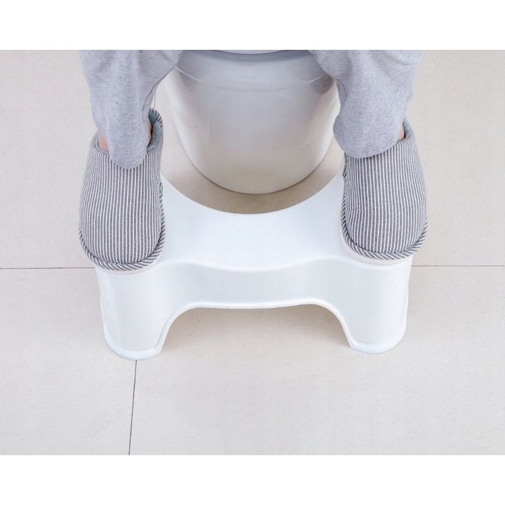 Taburet Toaleta, Plastic, 42 x 26,5 x 17 cm, Alb - eMAG.ro