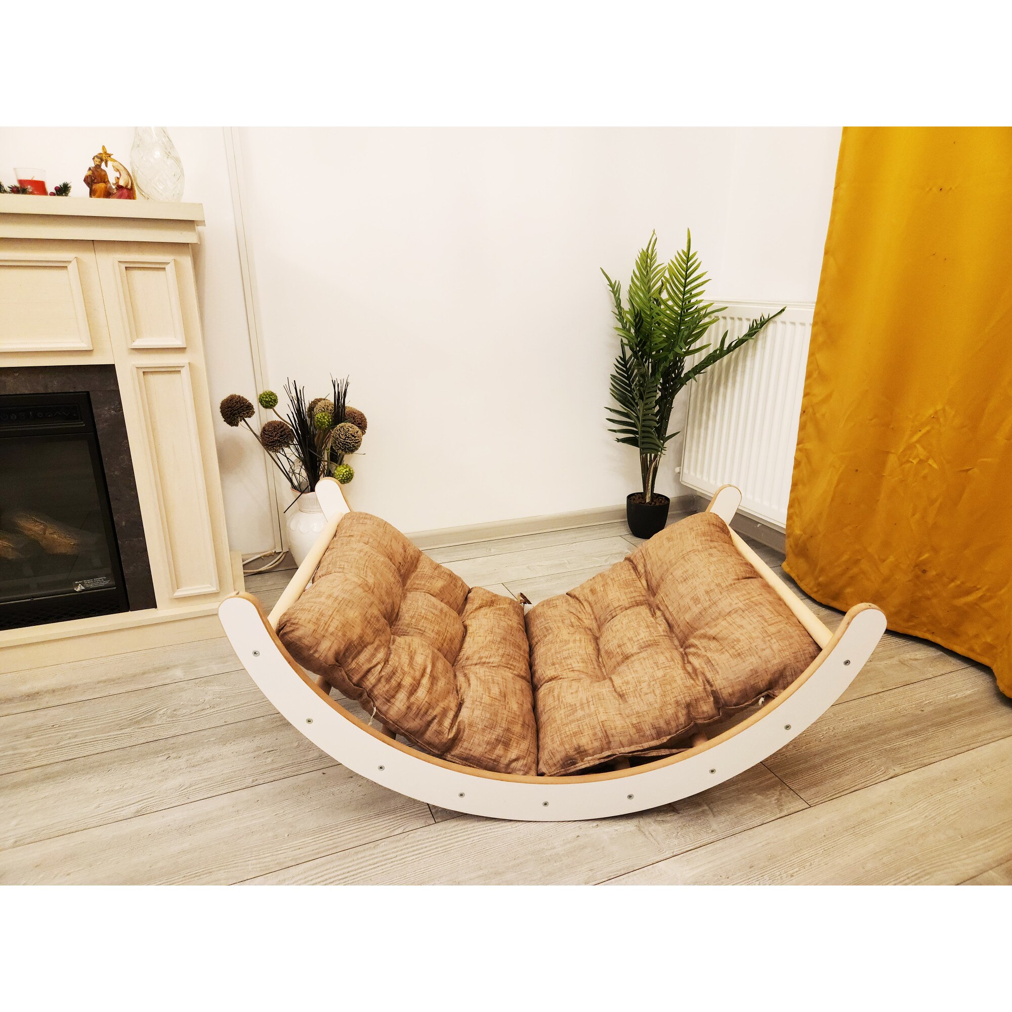 Semicerc Pikler tip montessori cu perna Bej - eMAG.ro