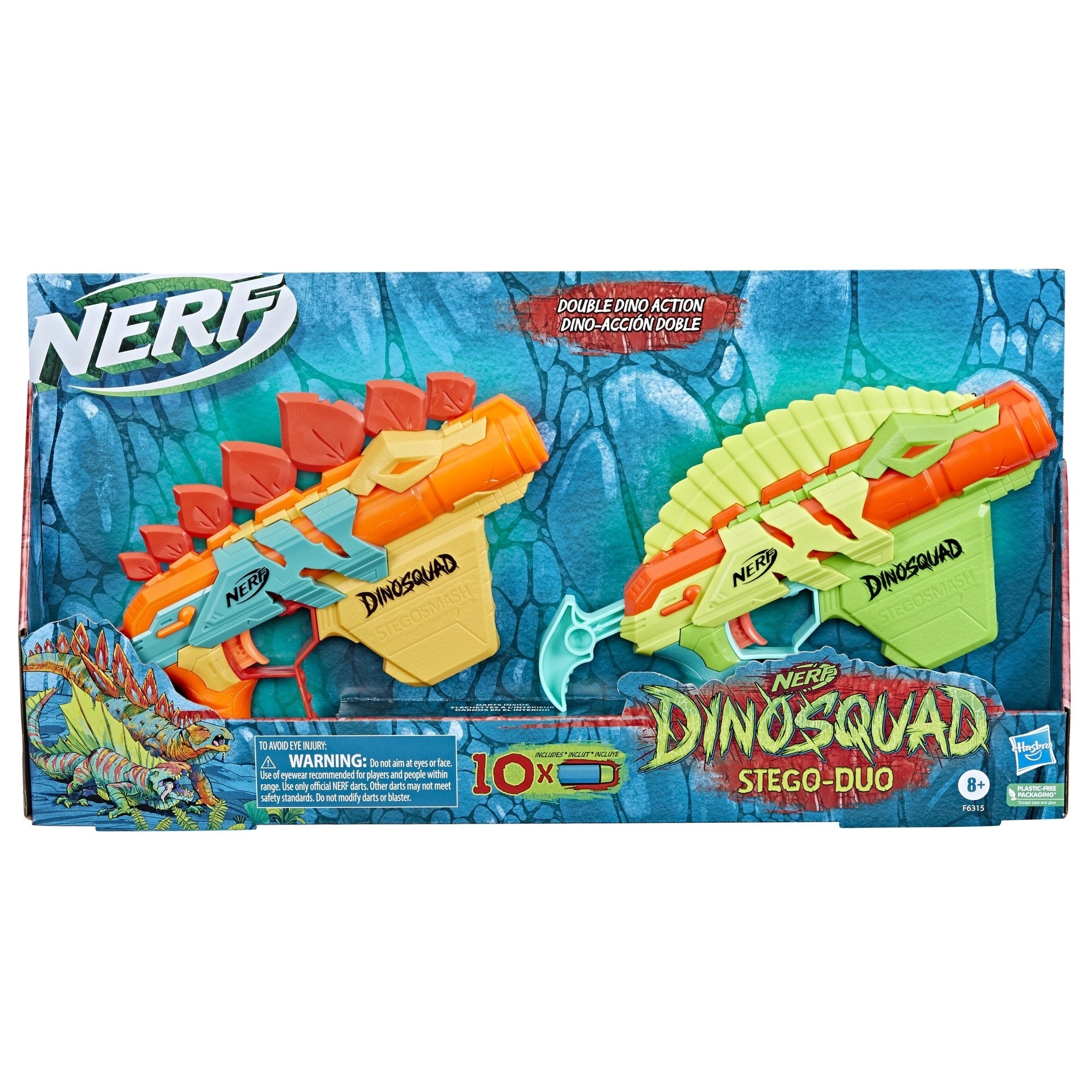 Set doua arme Nerf Dinosquad, Stego-Duo - eMAG.ro