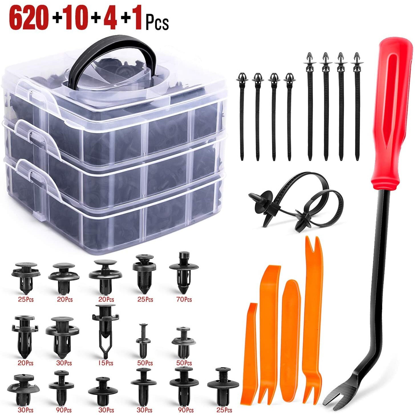 Set 635 Clipsuri auto si scule demontat, Milmatt, universale, 16 ...