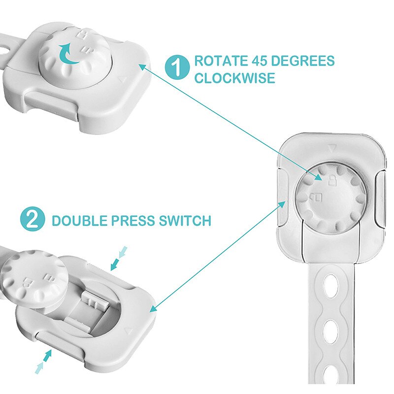 Set 6 Sigurante Usi Copii, VIELLAN, Blocheaza Sertare, Frigider, Congelator, Anti-Ciupire ...