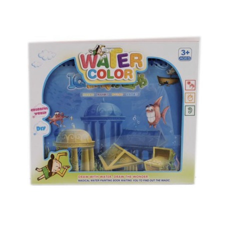 Carte magica de colorat cu apa, reutilizabila, Lumea Oceanelor ...