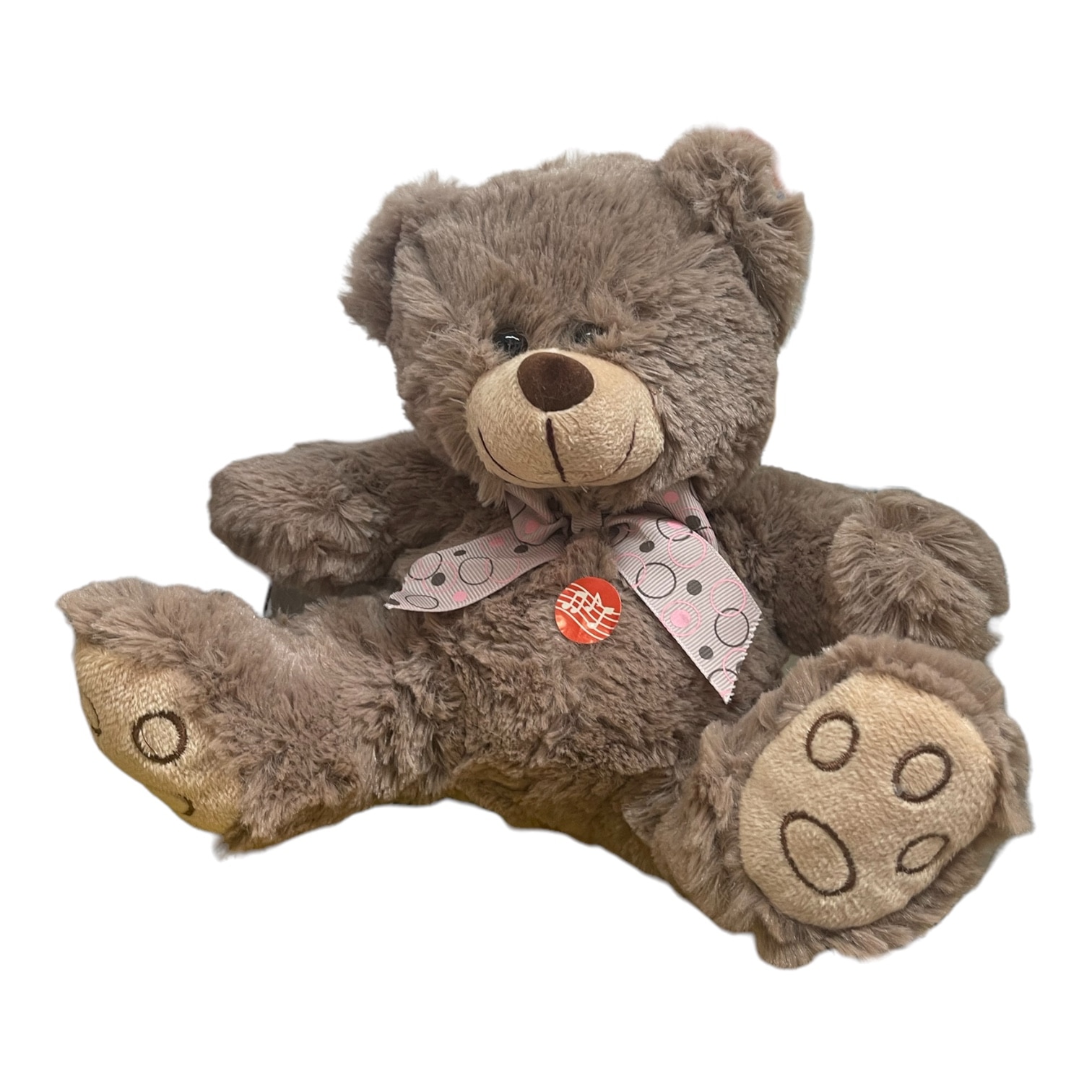 Ursulet din plus moale si catifelat, cu melodie in limba romana, 30 cm ...