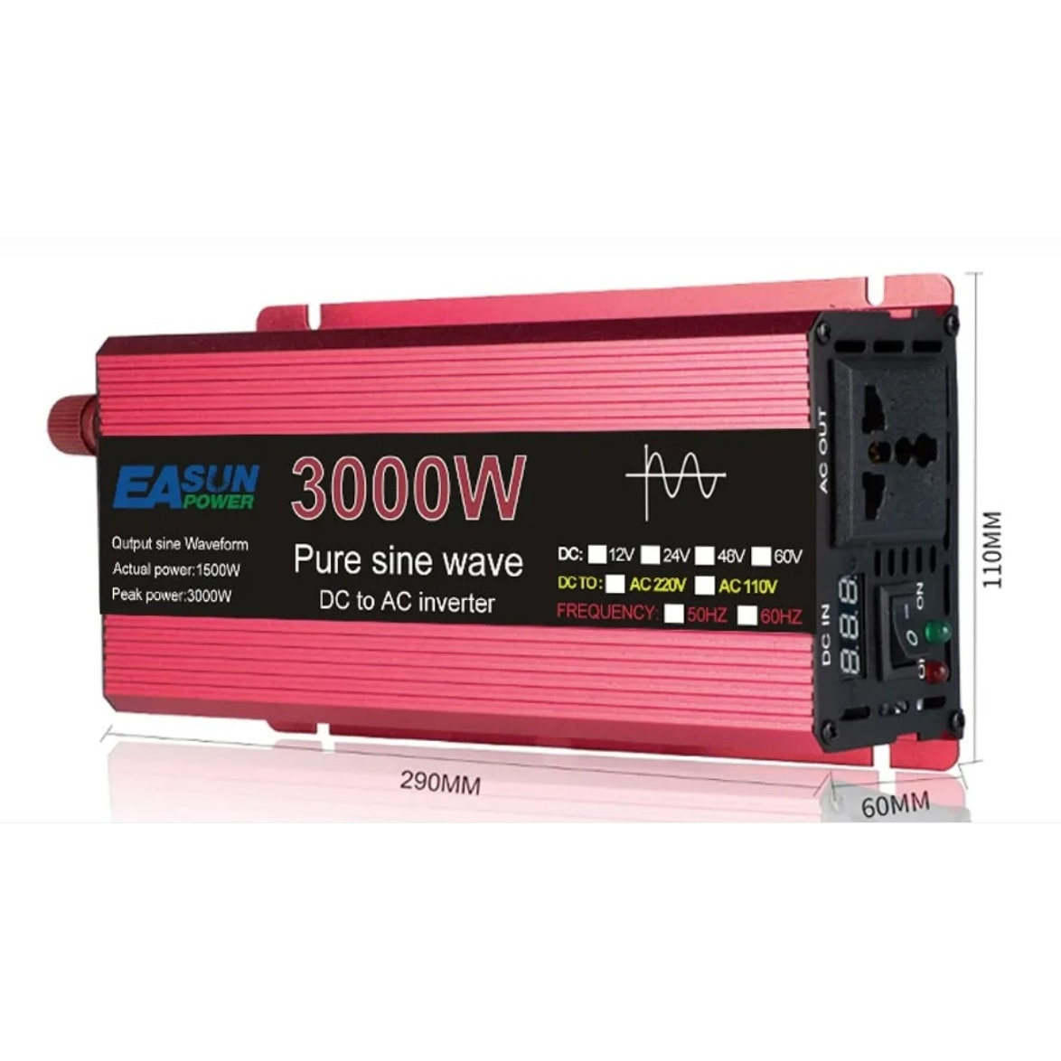 Invertor, EASUN IPOWER,12V, 3000W, Sinus pur pentru Sisteme de panouri ...