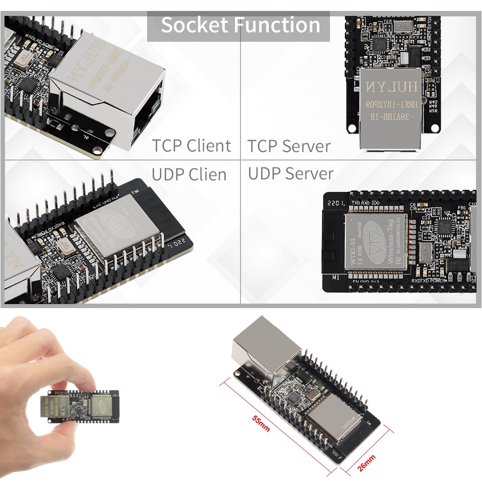Modul Placa WT32-ETH01 Port serial incorporat la modulul MCU Ethernet ... Modul Placa WT32-ETH01 Port serial incorporat la modulul MCU Ethernet ...