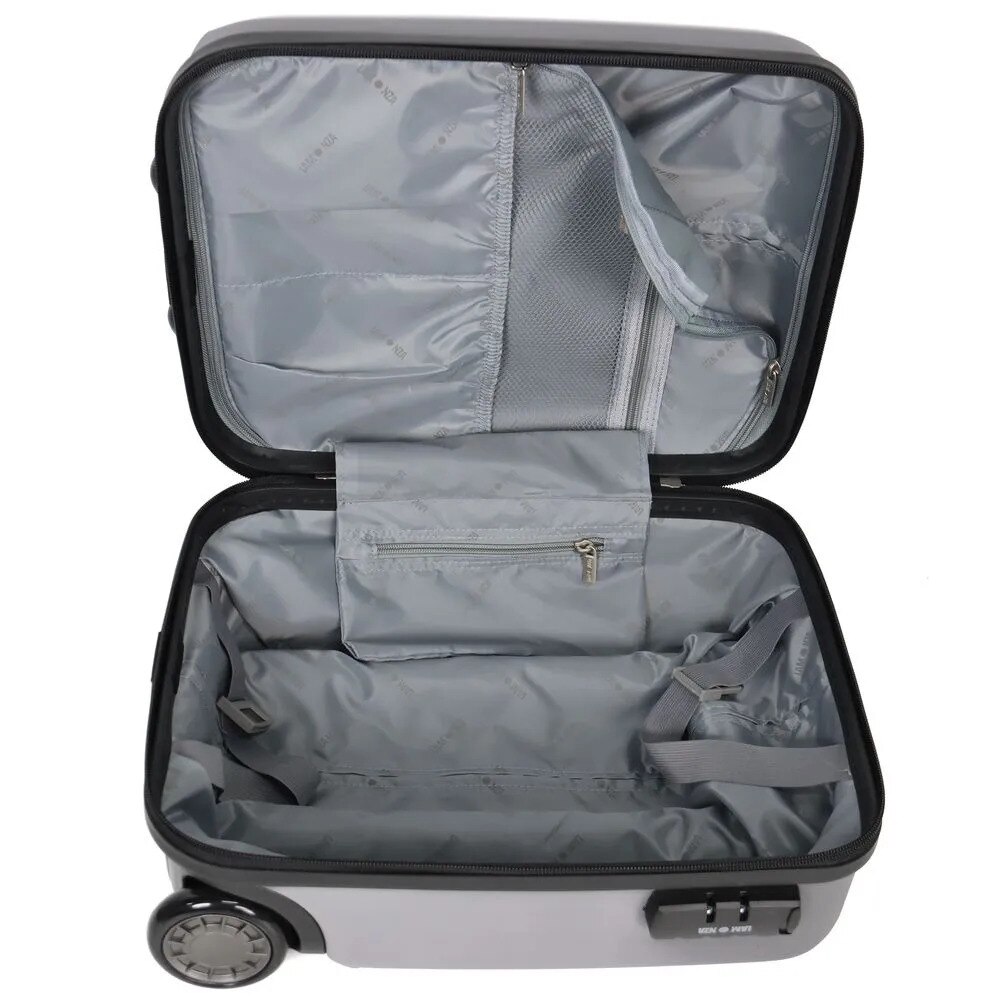 Troler Mic Cabina Avion, Lamonza Rivoli, ABS, 2 roti, 40x30x20 cm, Gri ...