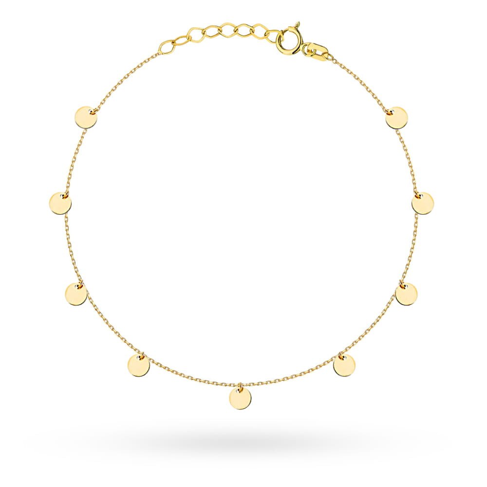 Bratara de picior din argint placat cu aur, cu banuti, 19-24 cm - eMAG.ro